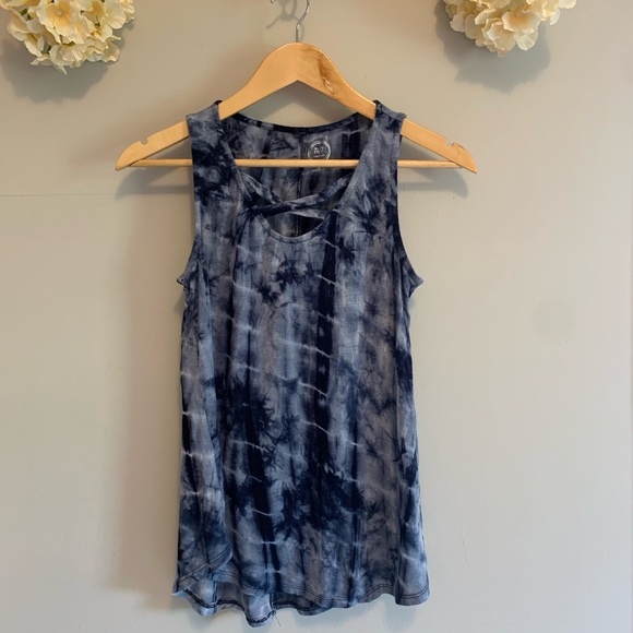 Maurices | Tops | Flowy Blue Tie Dye Tank Top Cross Strap Front | Poshmark